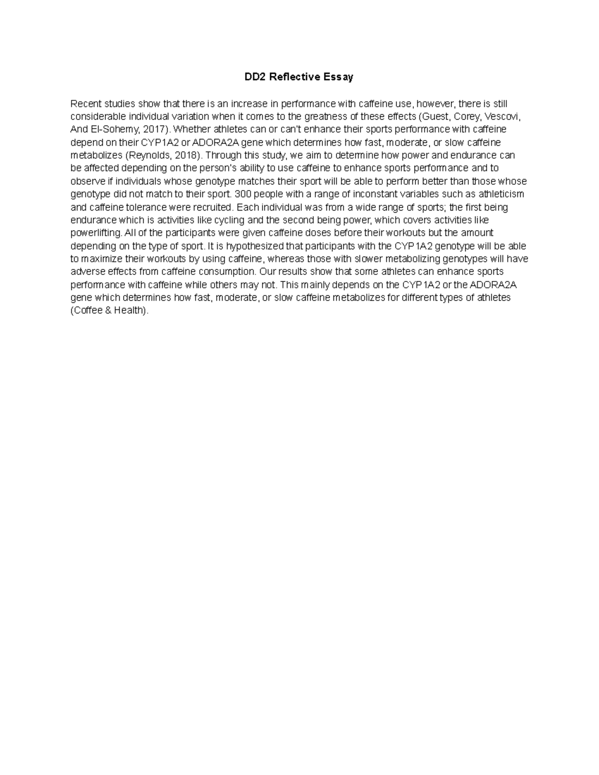 DD2 Reflective Essay, Dominique Pitman - DD2 Reflective Essay Recent ...
