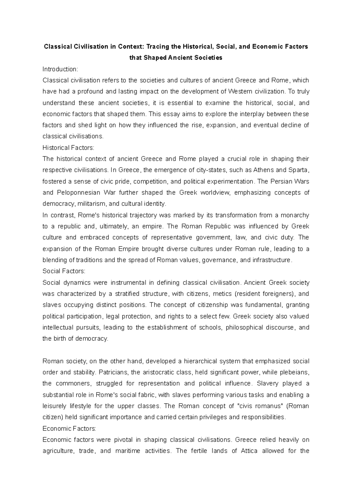 Civil engineering - Classical Civilisation in Context: Tracing the ...