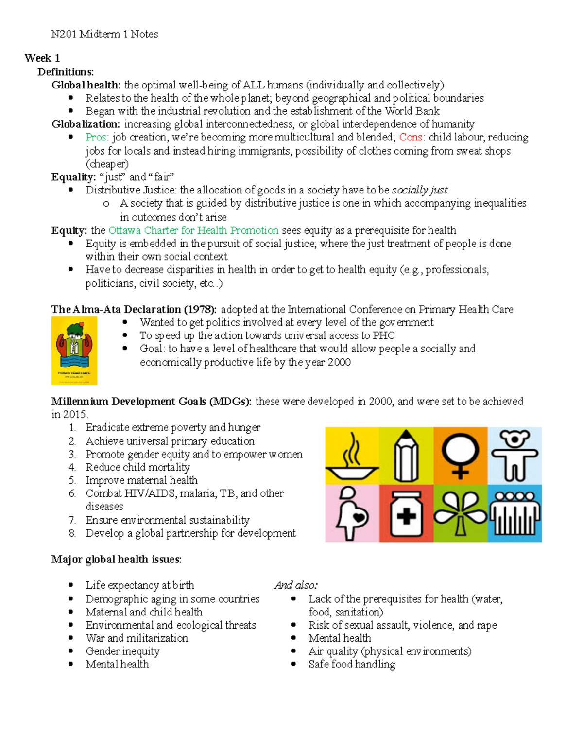 Summary - midterm review notes - N201 Midterm 1 Notes Week 1 ...