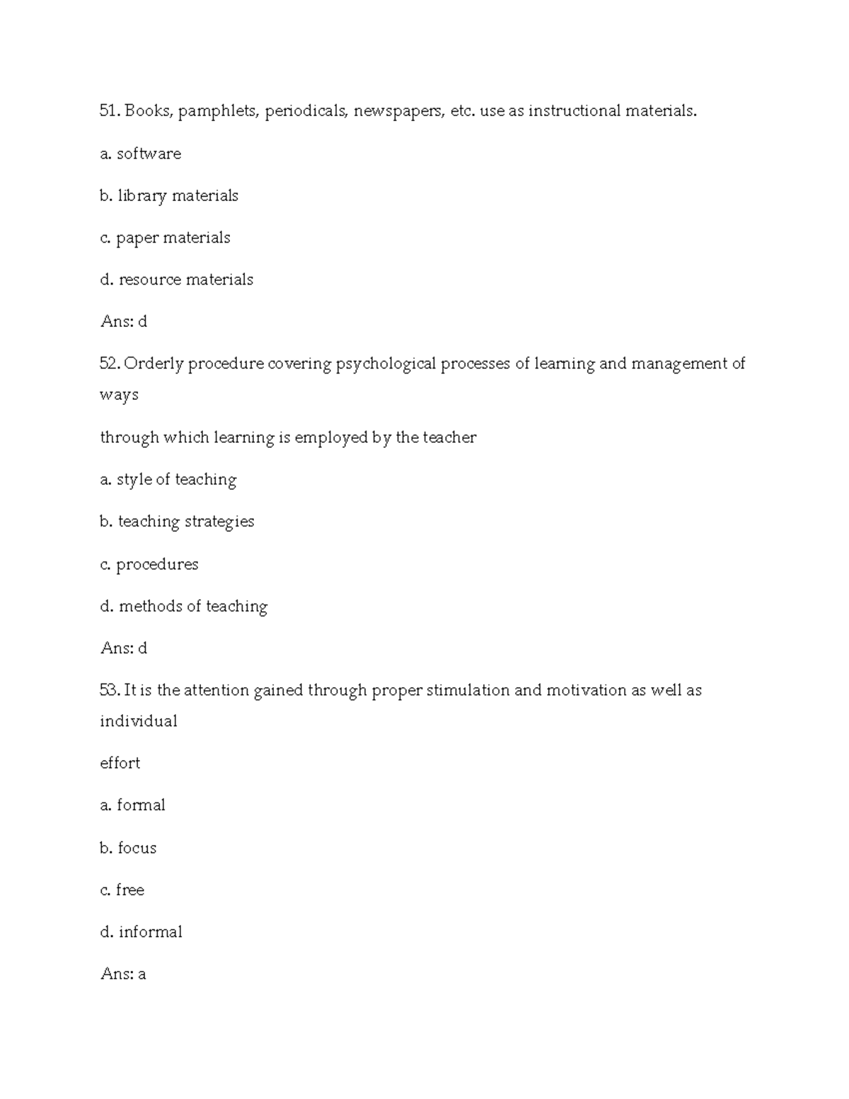 Profed 6 - Professional Education: Reviewer Variety for Licensure Examination for Teachers - Studocu