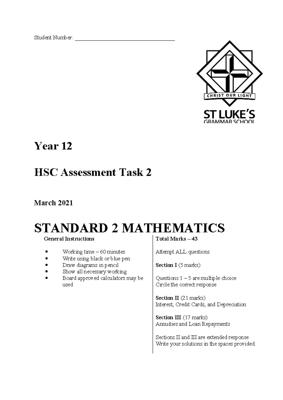 2021 12MS2 Task 2 - prac test - Student Number ...