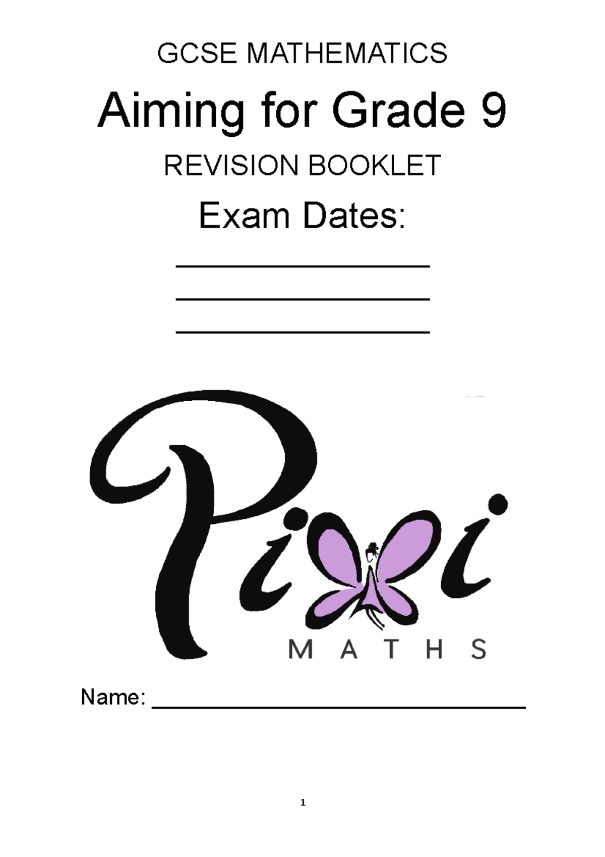 Revision Guide Aiming for Grade 9 - GCSE MATHEMATICS Aiming for Grade 9 ...