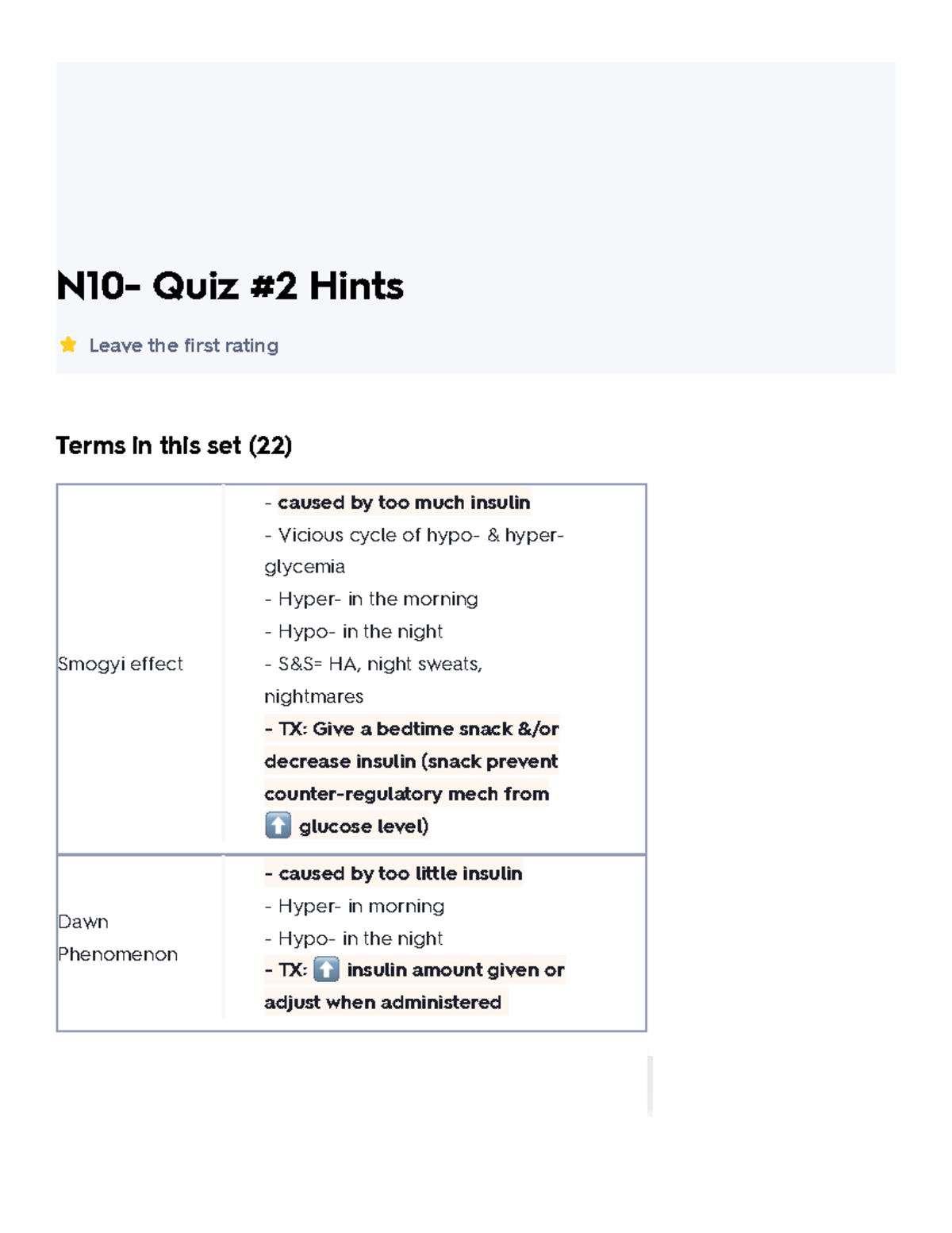 N10- Quiz #2 Hints Flashcards Quizlet - N10- Quiz #2 Hints Leave the first rating Terms in this ...