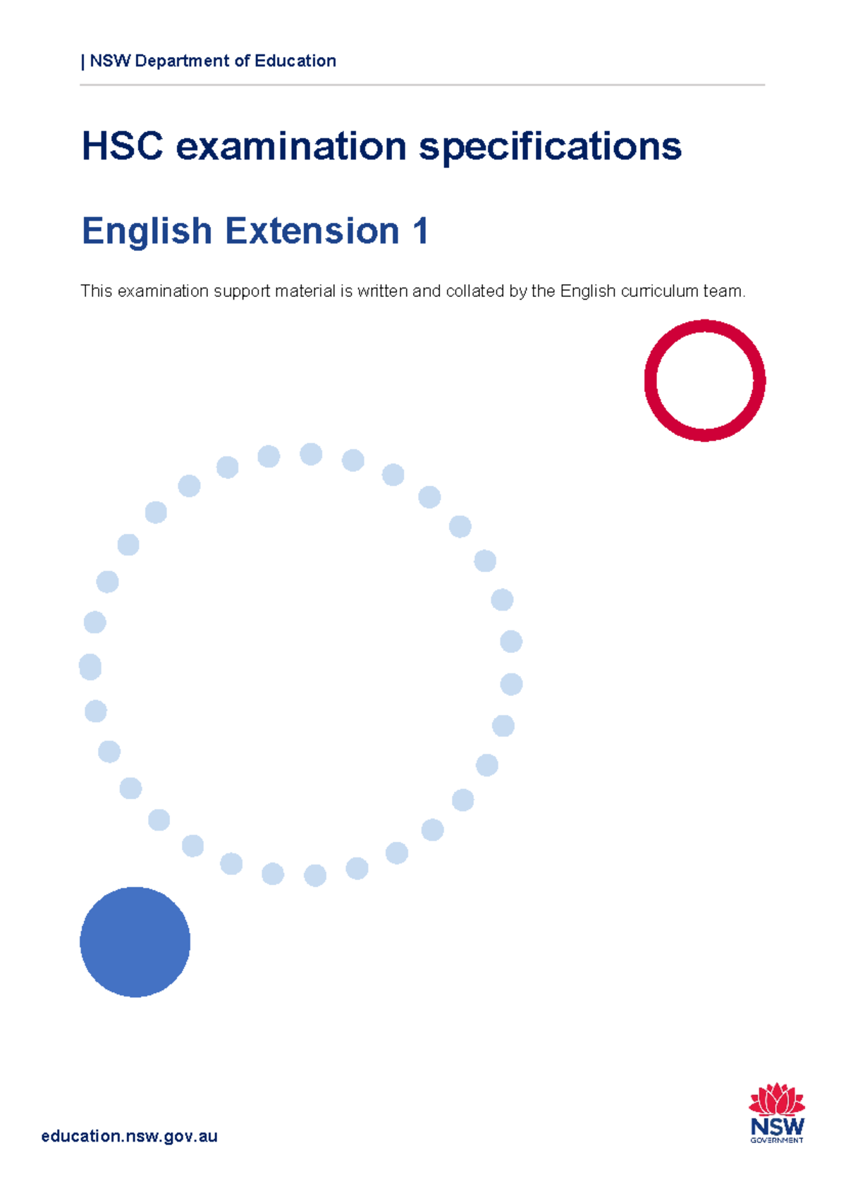 English extension 1 s6 hsc exam specifications - | NSW Department of ...