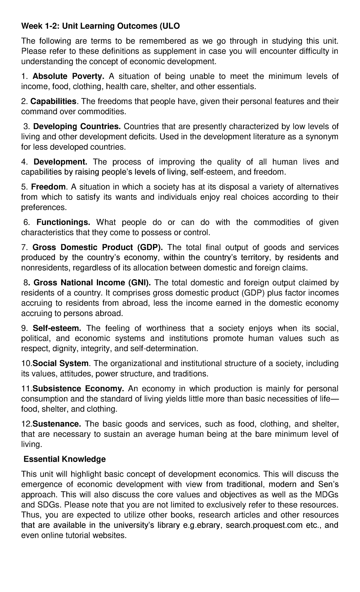 CBM 122 SIM ULO - CBM 122 SIM - Week 1-2: Unit Learning Outcomes (ULO ...