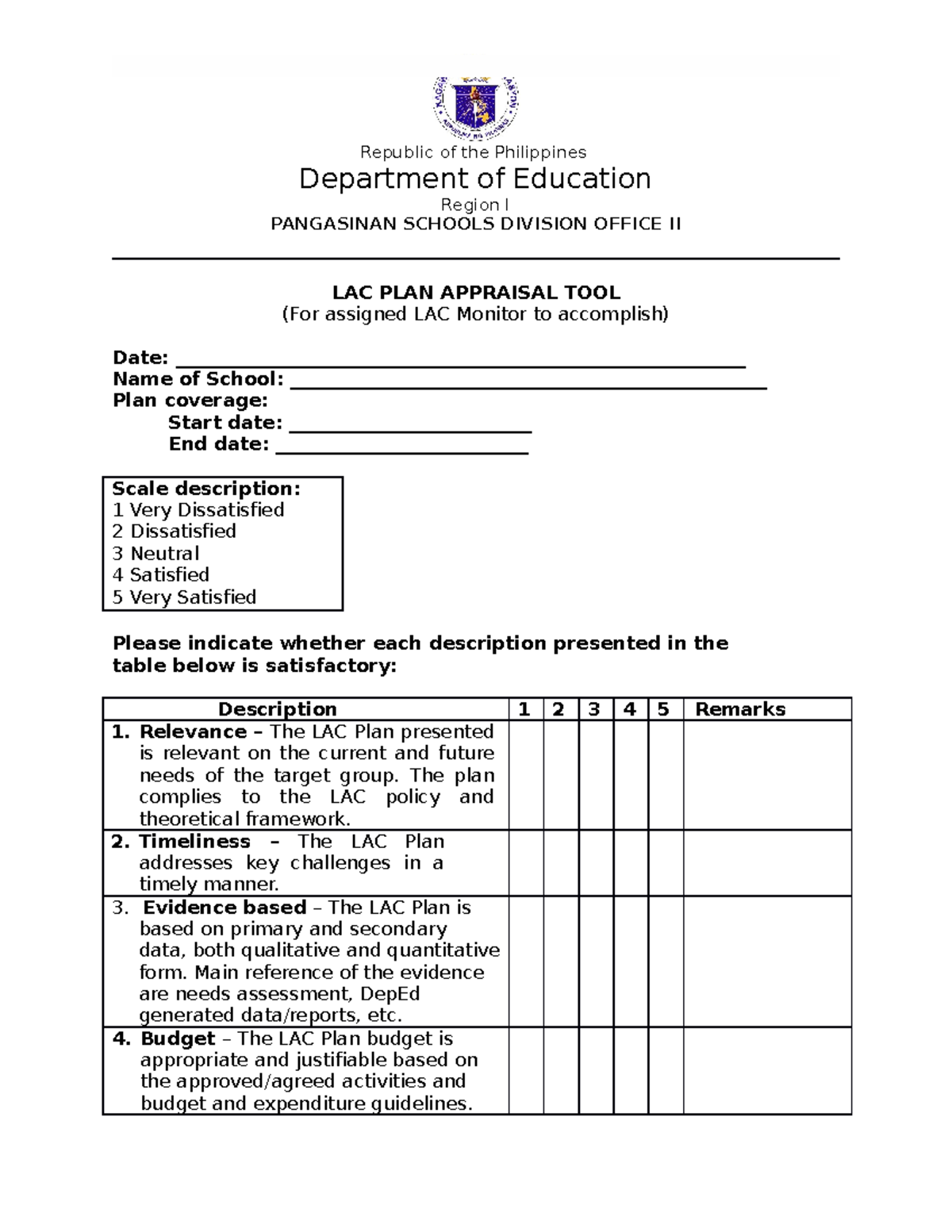 1-LAC Plan Appraisal Tool - copy - Republic of the Philippines ...