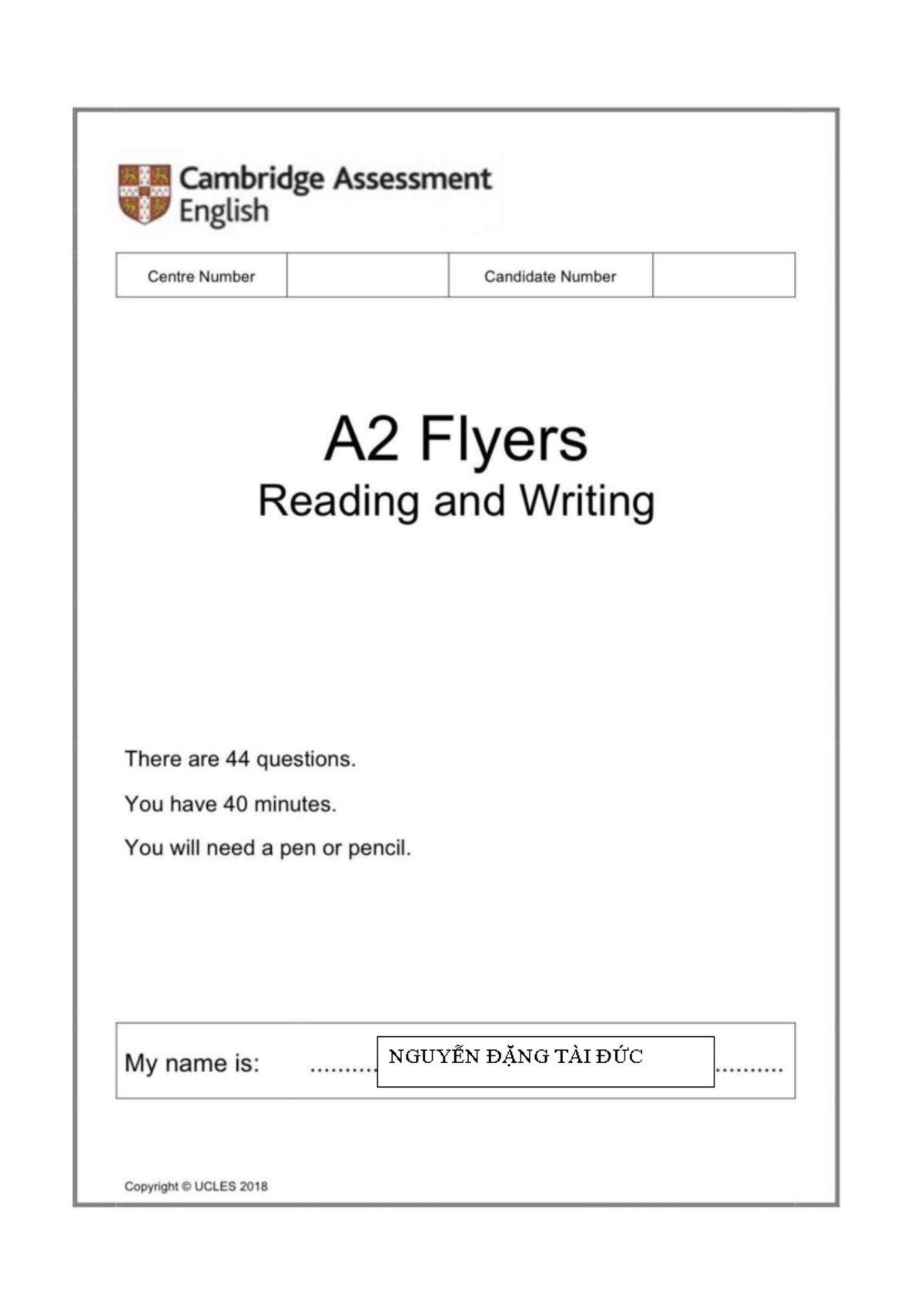 Flyers TEST 4 Reading - hjk - Cambridge Assessment English Centre ...