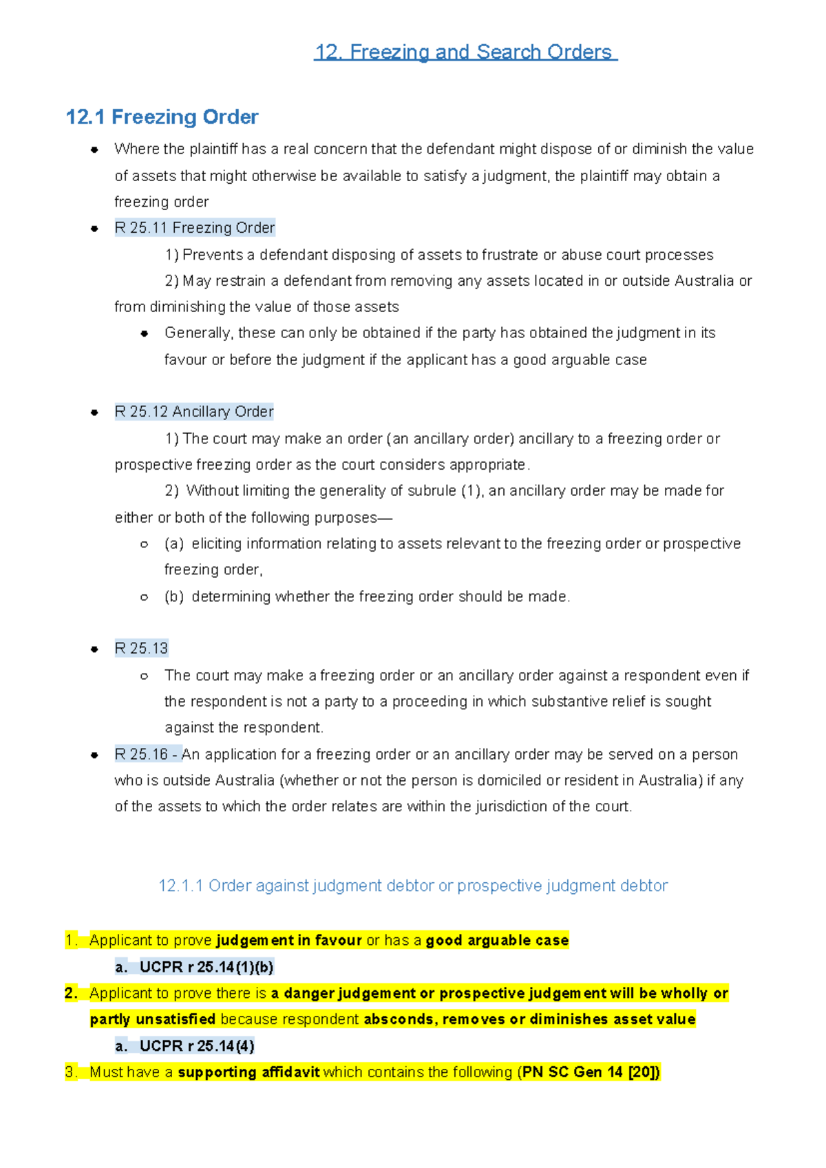 12. Freezing and Search Orders - 12. Freezing and Search Orders 12 Freezing Order Where the ...