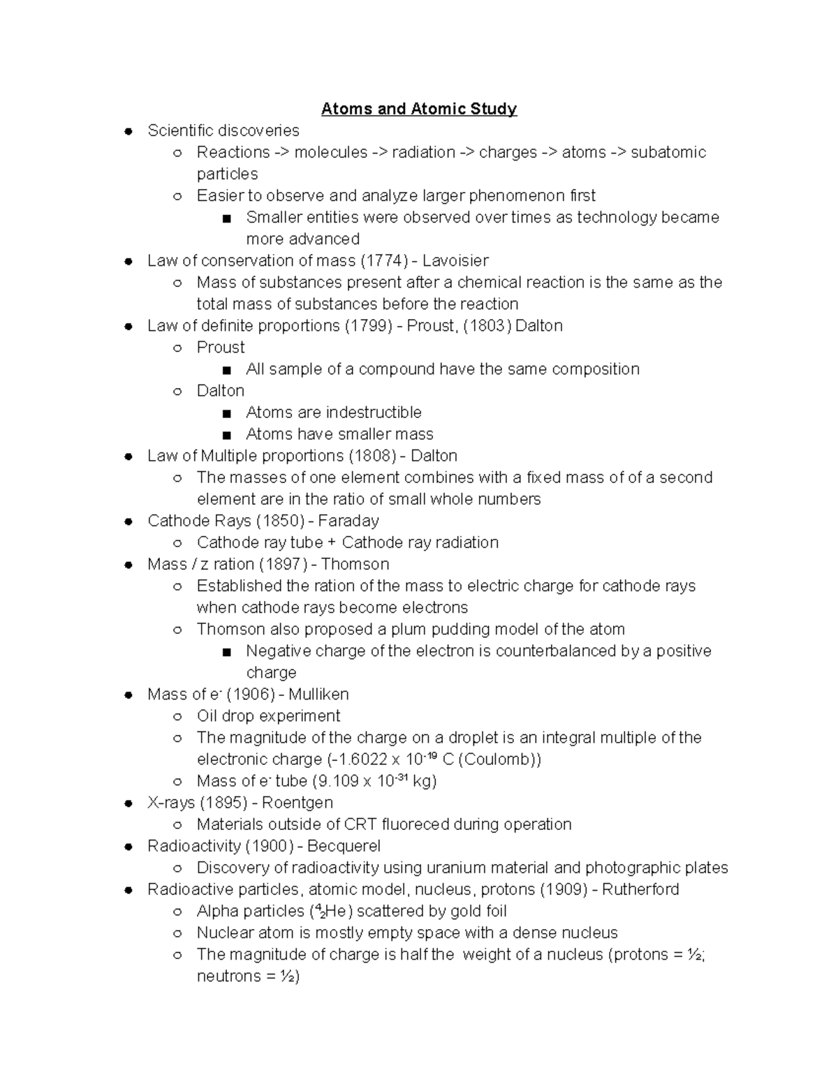 Chapter 2 Atoms and Atomic Study - Atoms and Atomic Study Scientific ...