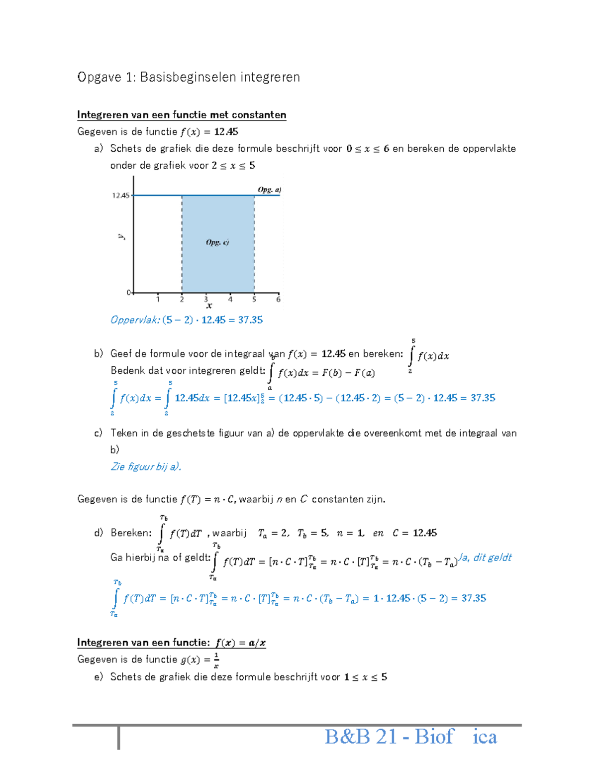 Werkcollege 1 - Antwoorden - Opgave 1: Basisbeginselen integreren ...