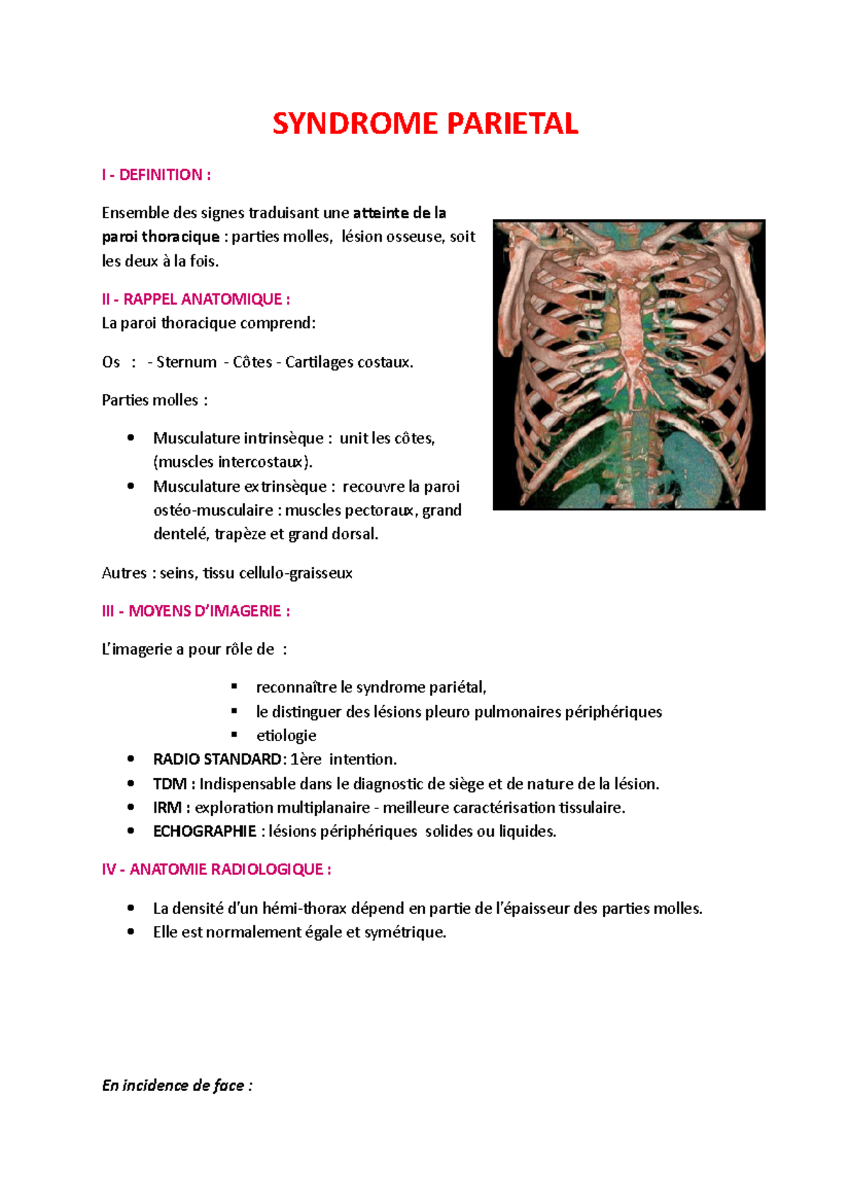 Syndrome Parietal - SYNDROME PARIETAL I - DEFINITION : Ensemble des ...
