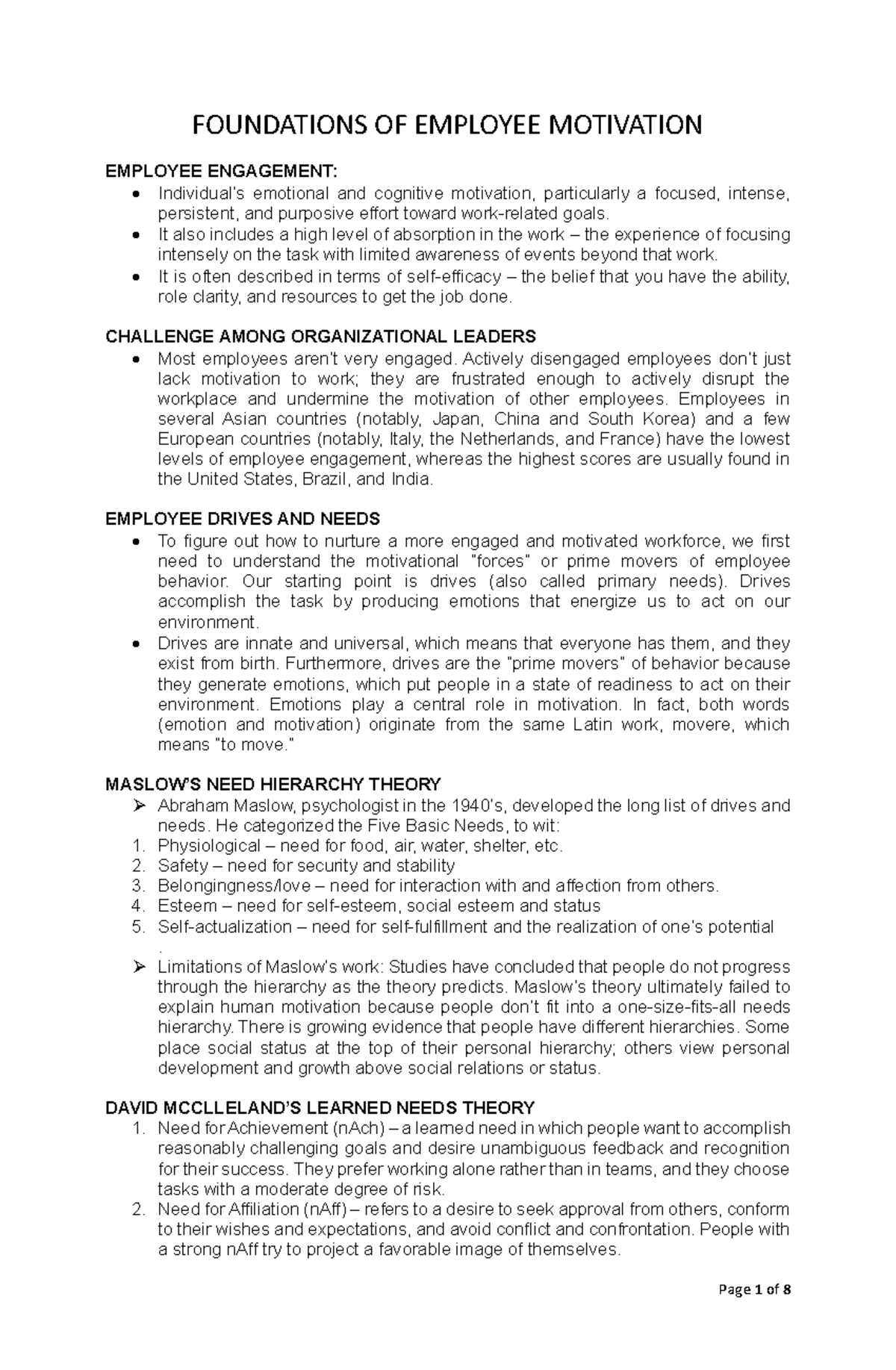 Module 2 Foundations of Employee Motivation - FOUNDATIONS OF EMPLOYEE ...