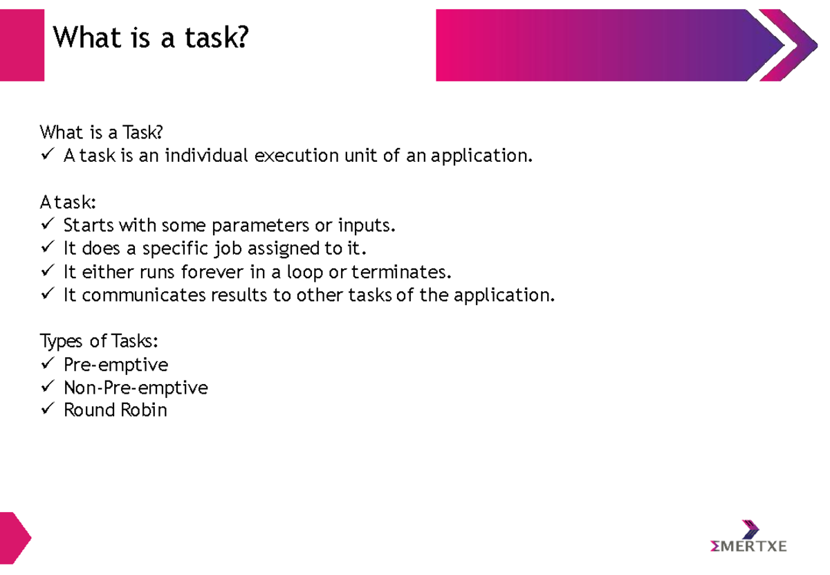RTS-U2-P2 - rts notes rts notes - What is a task? What is a Task? A ...