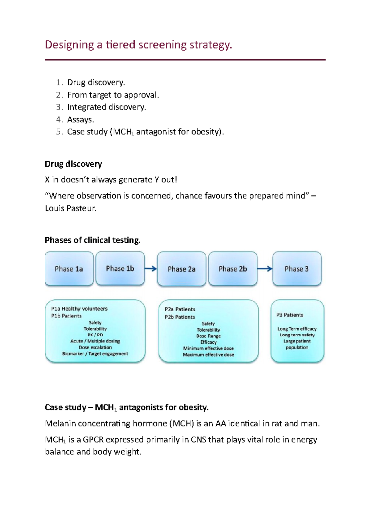 Designing tiered screening strategy - Designing a tiered screening ...