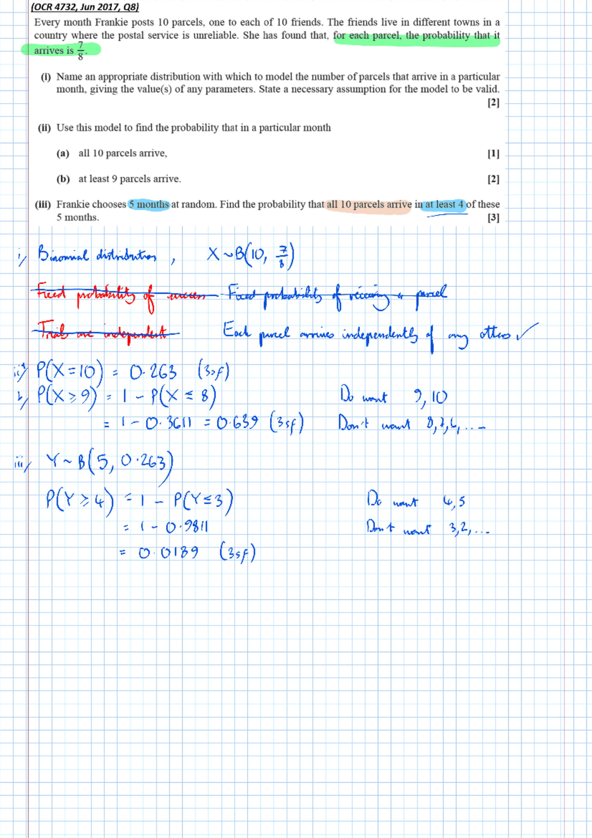 Binomial distribution question - Bachelor of commerce - Studocu