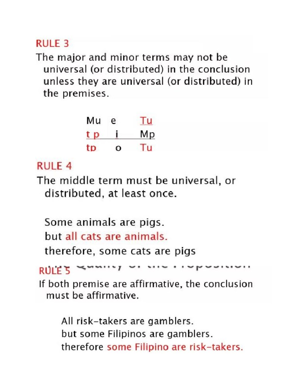 10 Categorical RULE - RULE 3 The major and minor terms may not be ...