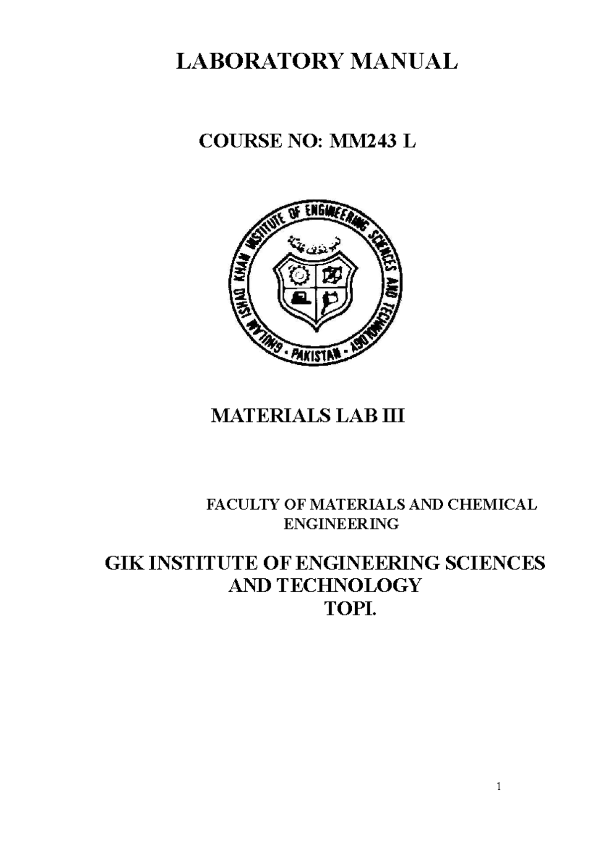 MM 243L Manual (2) VERY VERY VERY IMPORTANT - LABORATORY MANUAL COURSE ...