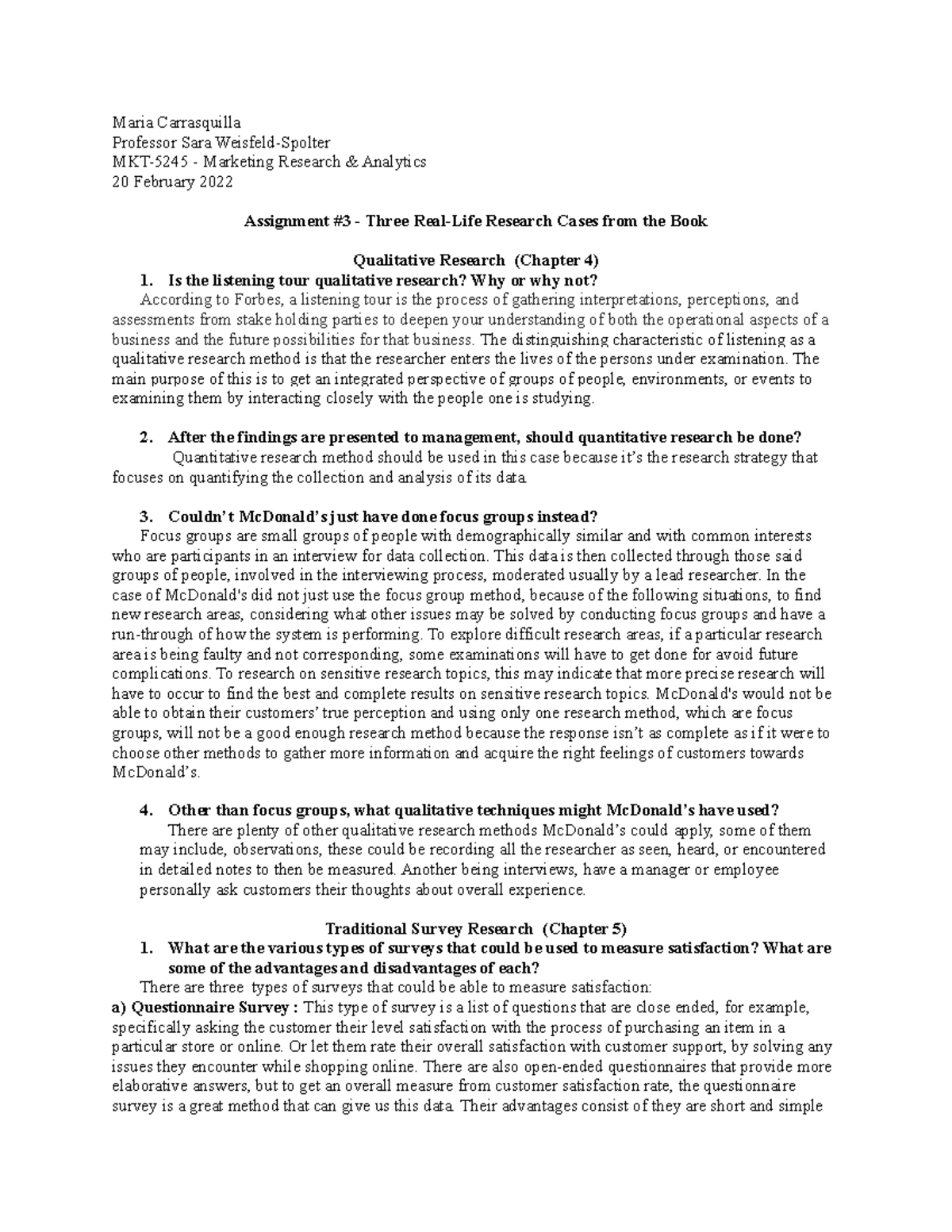 Assignment #3 - Three Real-Life Research Cases from the Book - The ...