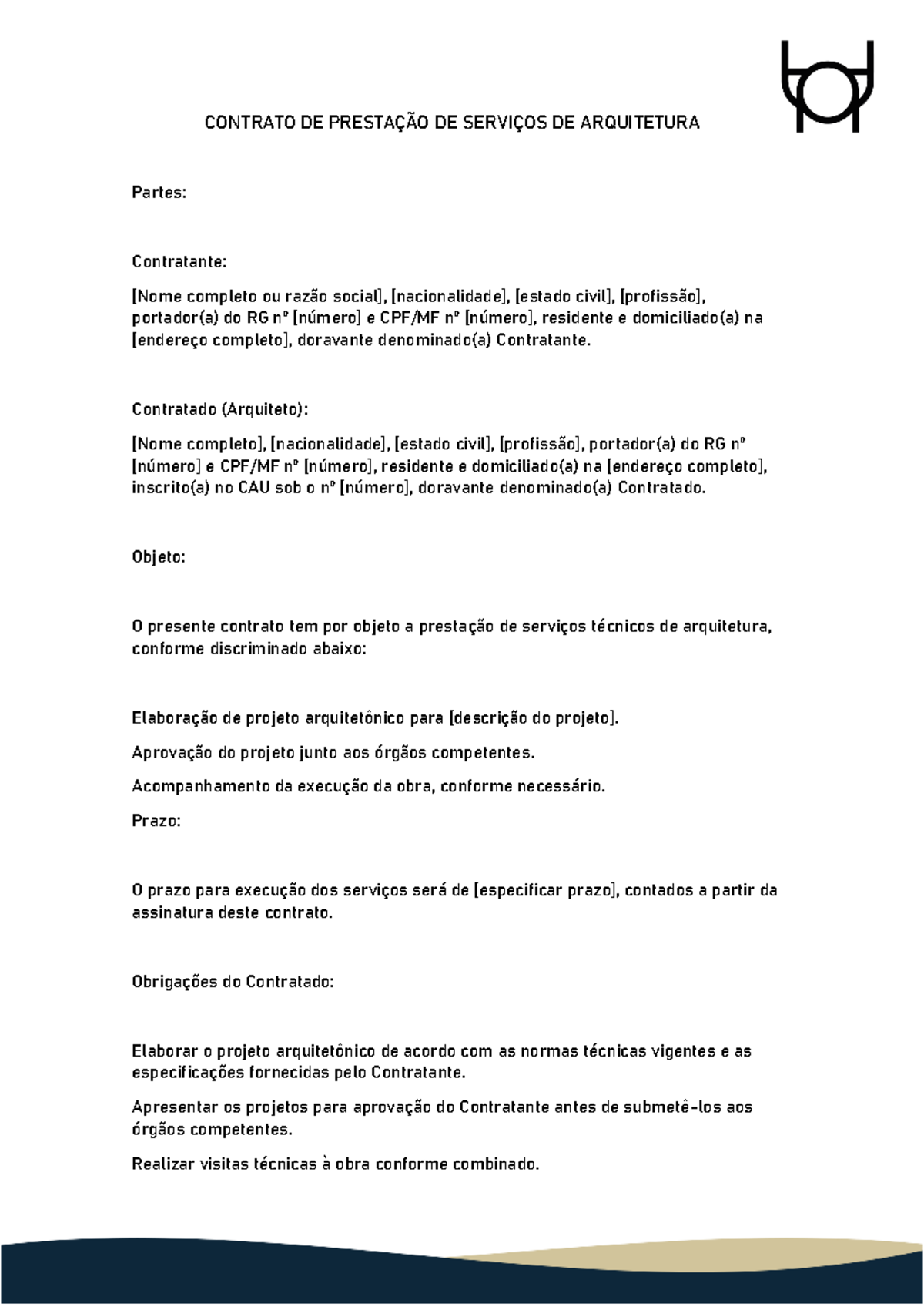 Layout WORD contrats - exemplo de contrato - CONTRATO DE PRESTAÇÃO DE ...