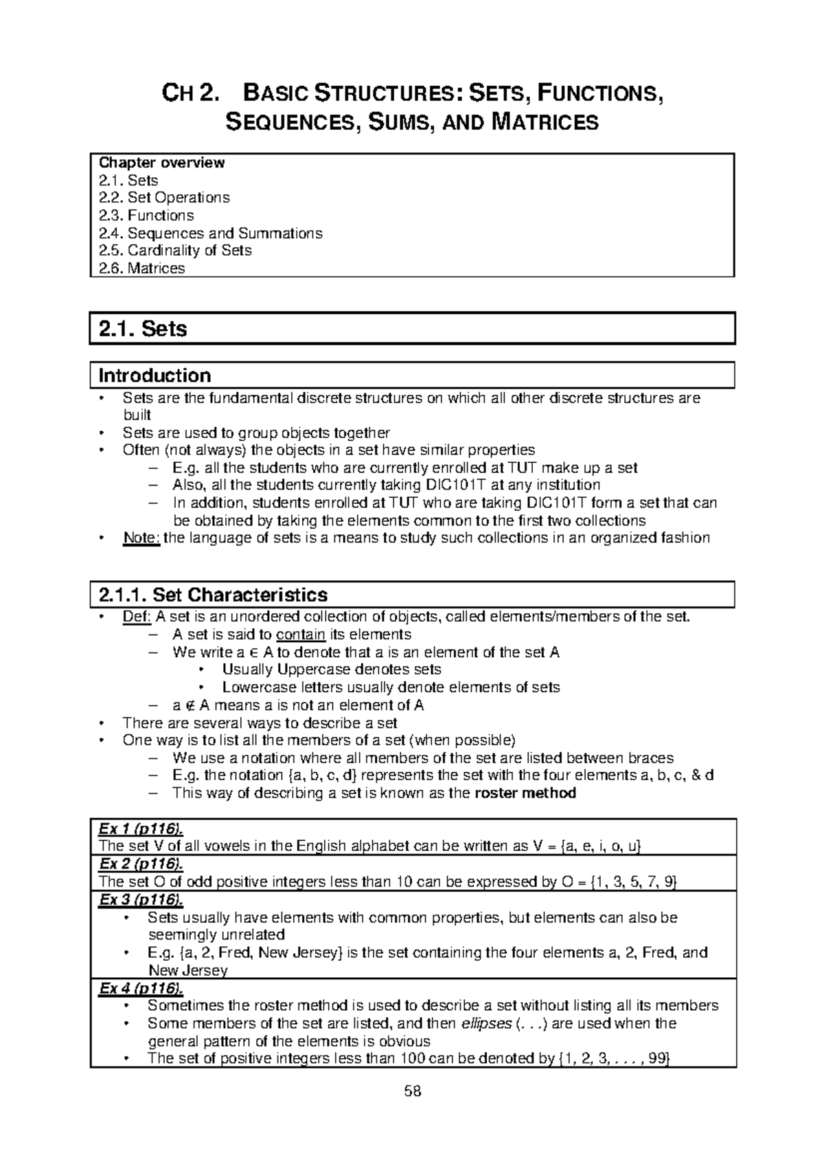 DIC101T - Notes - Ch02-1 PDF - CH 2. BASIC STRUCTURES: SETS, FUNCTIONS ...