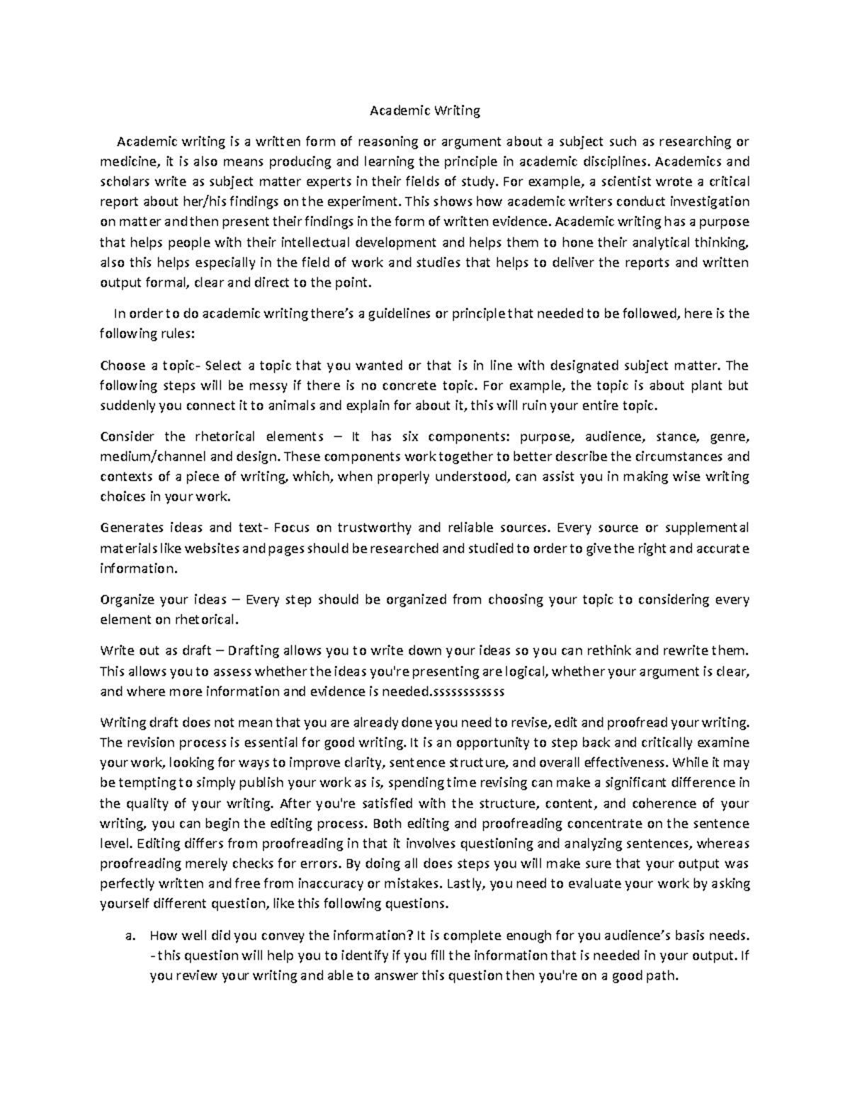 Document 8 - dOCS - Academic Writing Academic writing is a written form ...