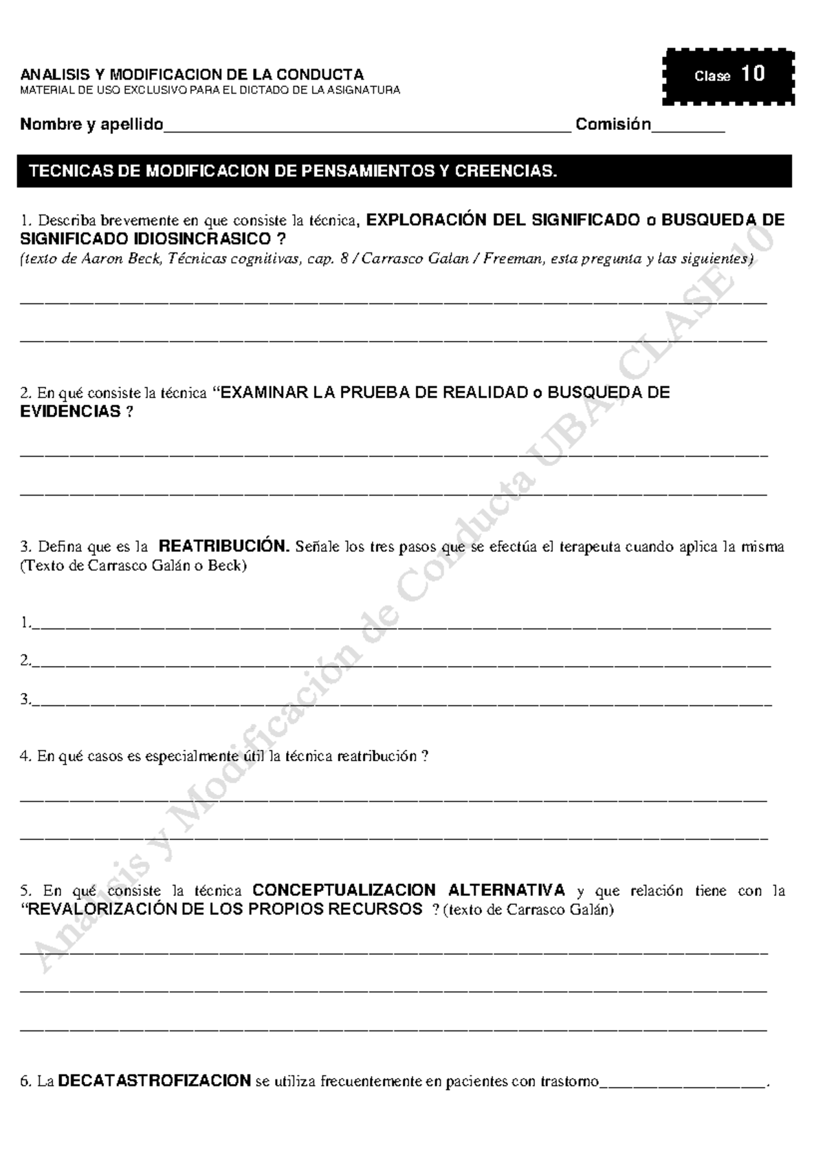 Guía práctica 10 - Guía práctica 10 - ANALISIS Y MODIFICACION DE LA CONDUCTA MATERIAL DE USO ...