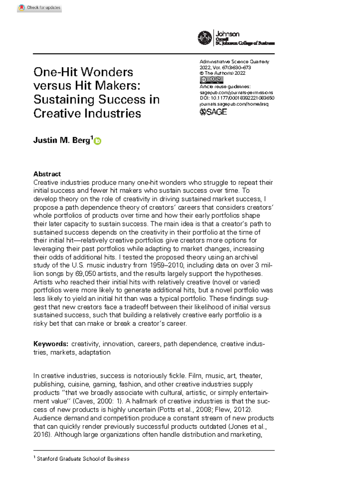 ASQ - n/a - Administrative Science Quarterly 2022, Vol. 67(3)630– Ó The ...