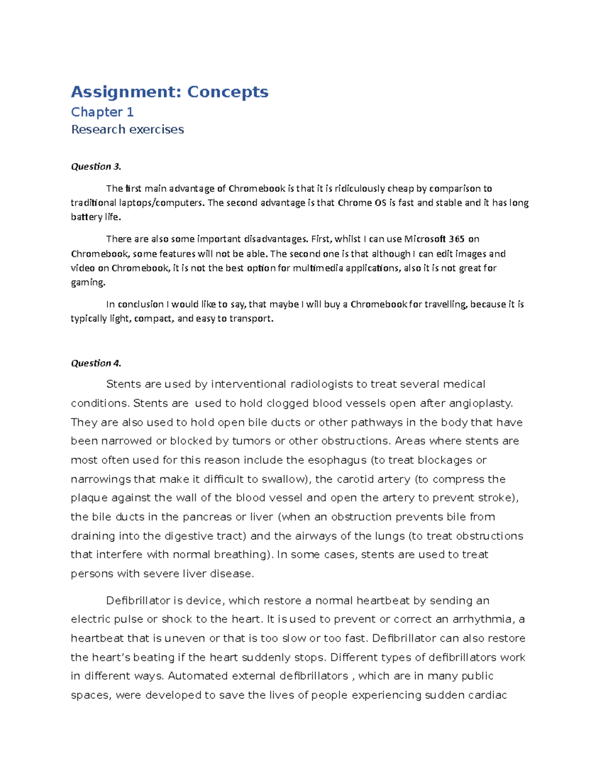 Chapter 1 NT - Assignment: Concepts Chapter 1 Research exercises Question 3. The first main ...