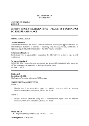 Detailed Lesson Plan in English Grade 2 - A Detailed Lesson Plan in ...