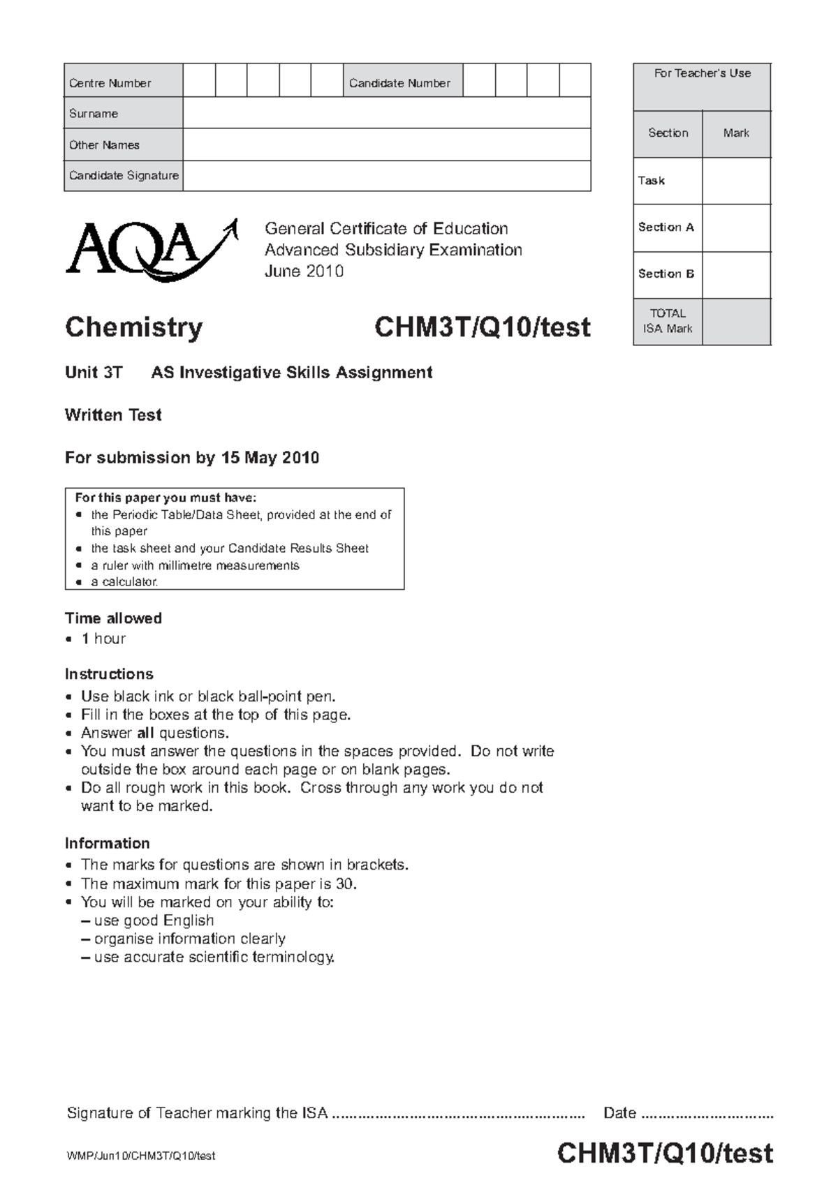 Chm3t-q10-test - ...... - WMP/Jun10/CHM3T/Q10/test CHM3T/Q10/test ...