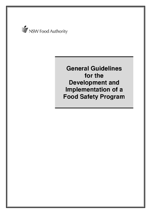 [Solved] Within an organisations food safety program it will contain ...