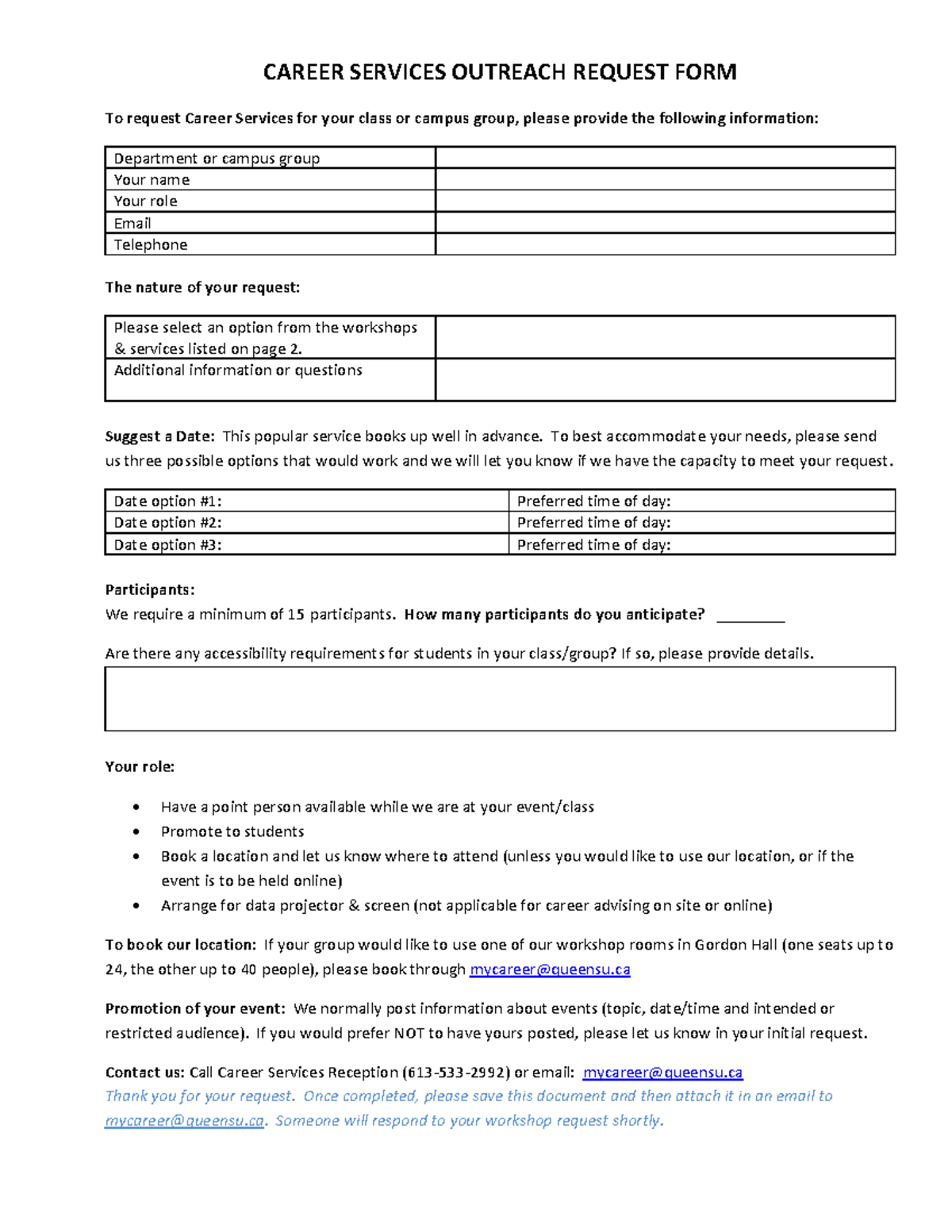 Career Services Outreach Form-2021 (fillable) - CAREER SERVICES ...