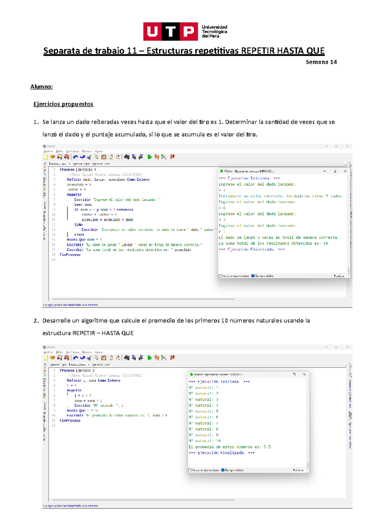 Resolver ejercicios - Semana 14 - Separata de trabajo 11 – Estructuras ...