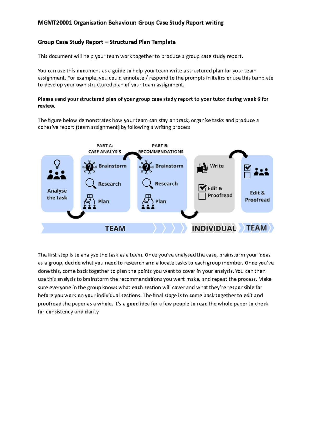 OB Group Case Study Report - Structured Plan Template - Group Case ...