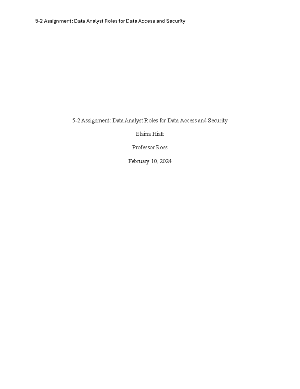 5-2Assignment DAT250 - 5 - 2 Assignment: Data Analyst Roles for Data ...