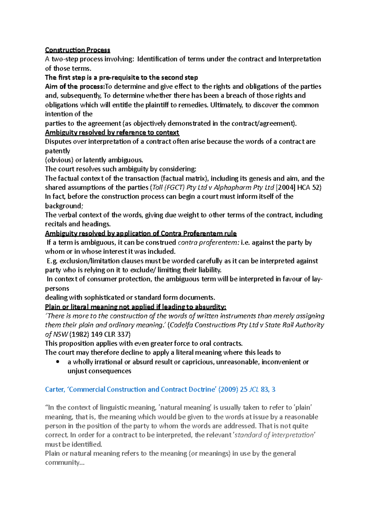 Construction OF Contract - Construction Process A two-step process ...