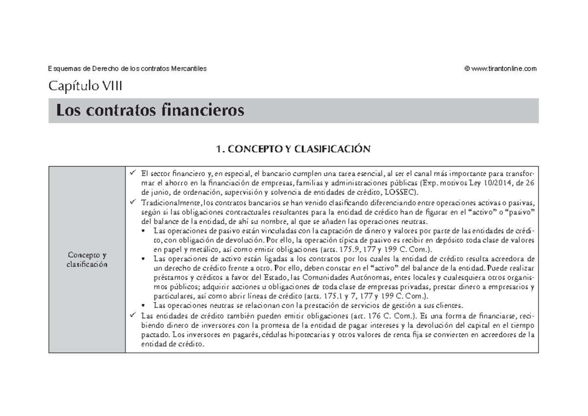 Resumen del Tema 2 - Capítulo VIII Los contratos financieros 1 ...
