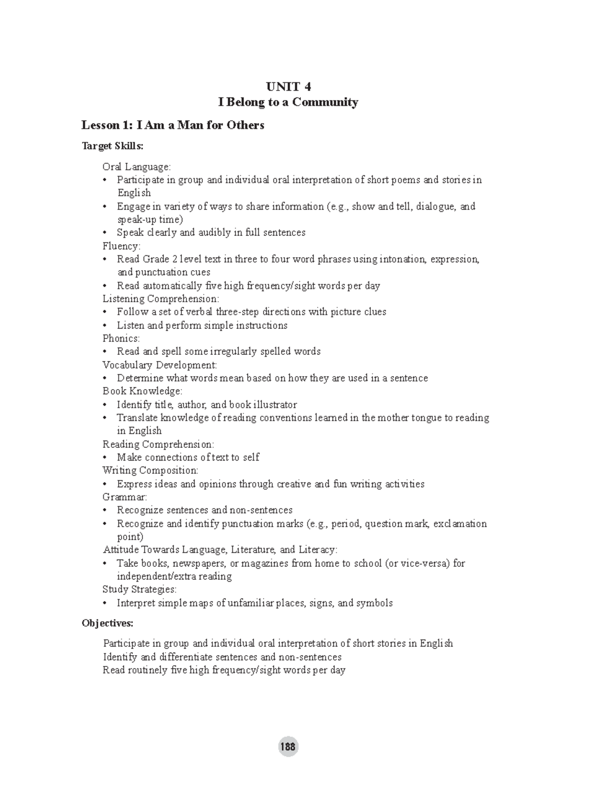 TG English 2 Q4 - UNIT 4 I Belong to a Community Lesson 1: I Am a Man ...