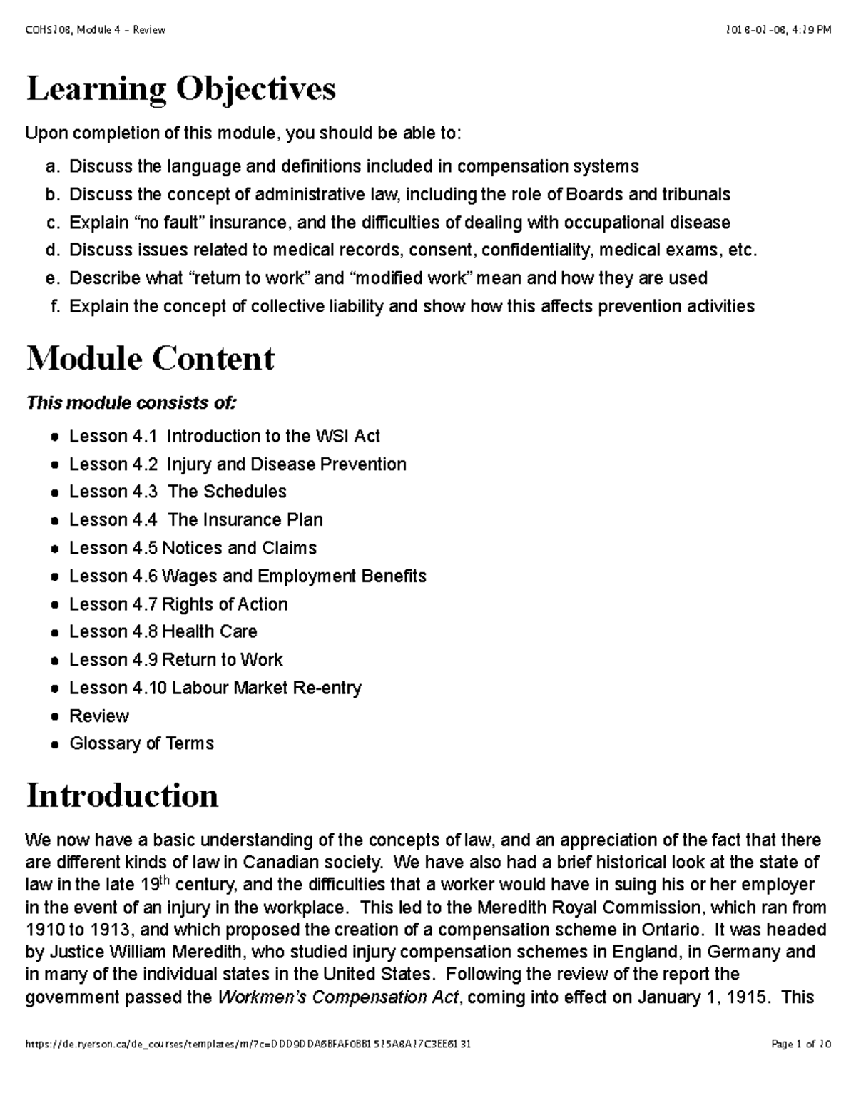 COHS208, Module 4 - Review - Learning Objectives Upon completion of ...