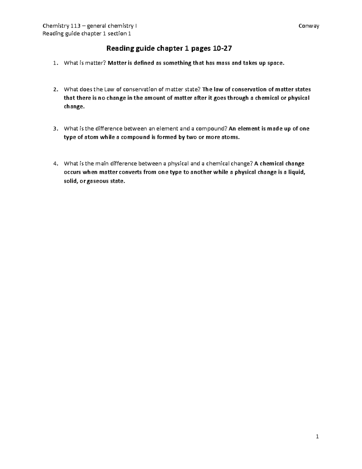 Reading guide chapter 1 secction 1 - Chemistry 113 – general chemistry ...