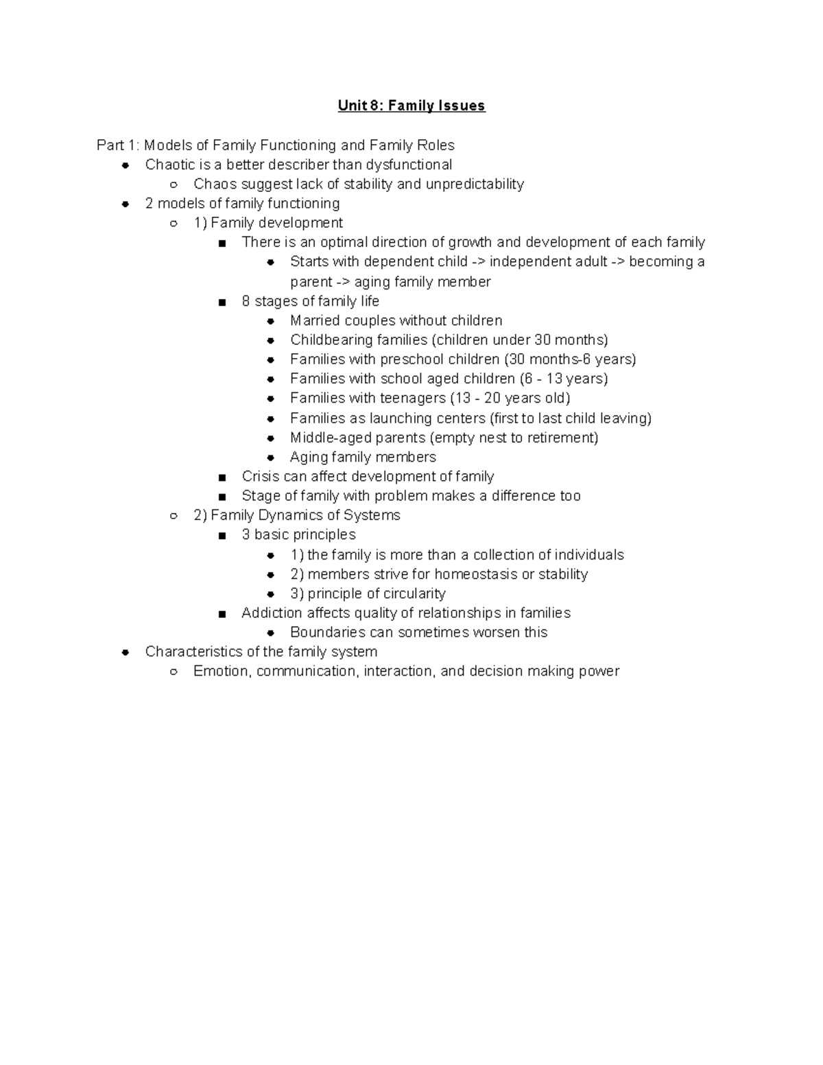 Unit 8 Family Issues - Unit 8: Family Issues Part 1: Models of Family ...
