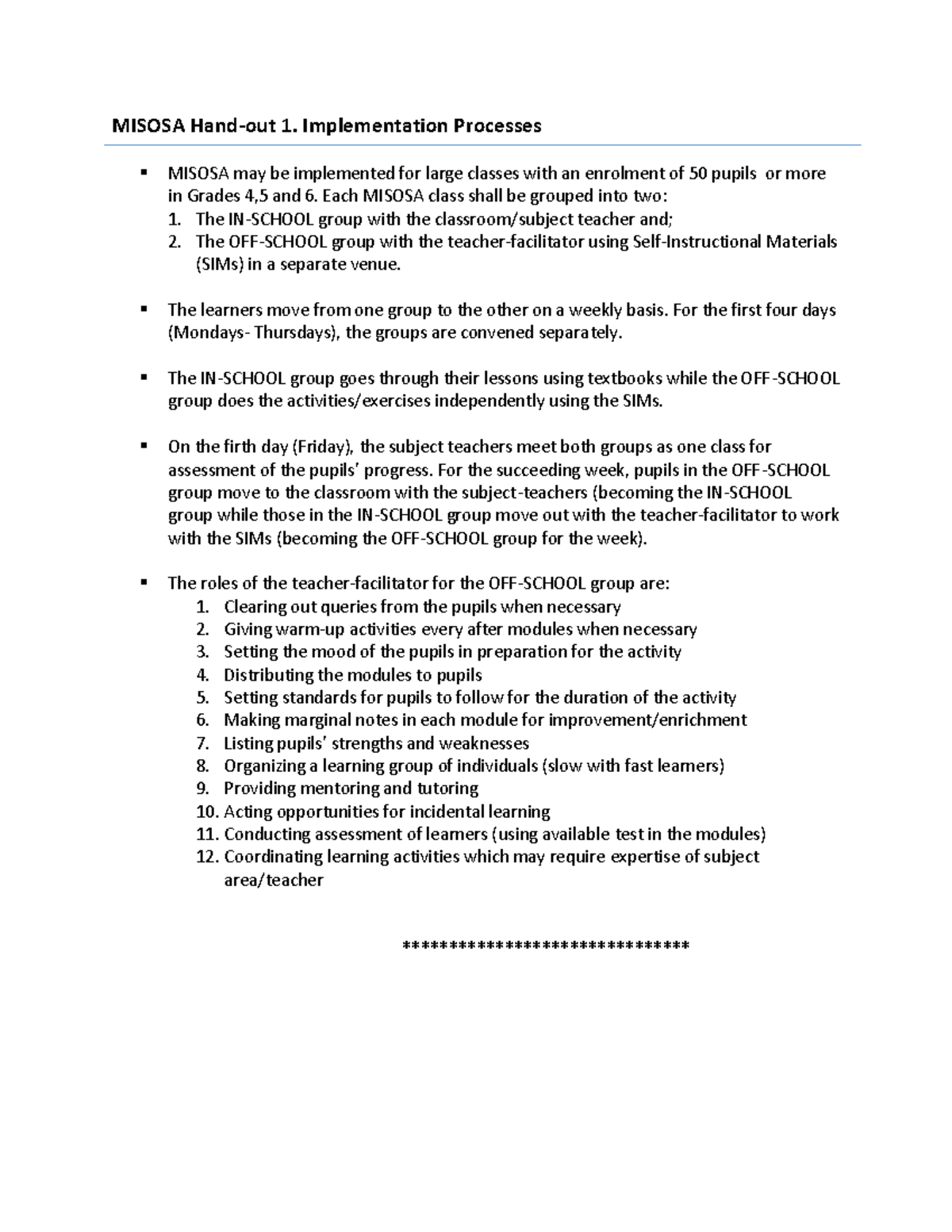 Hand-out Misosa - learning continuity amidst disaster - MISOSA Hand-out ...