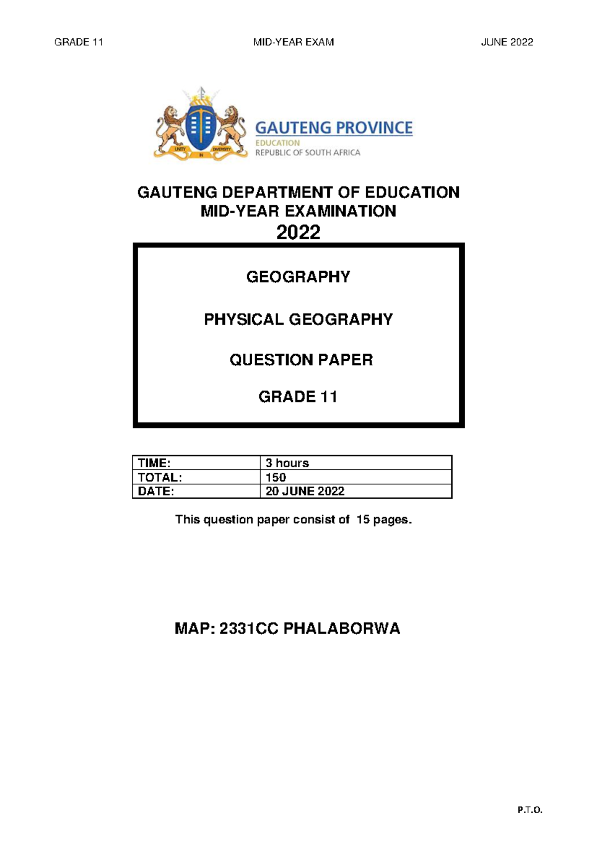 2022 JUNE EXAM GR 11 Question Paper PW New paper D7 Marking Guidelines-1 - GAUTENG DEPARTMENT OF ...