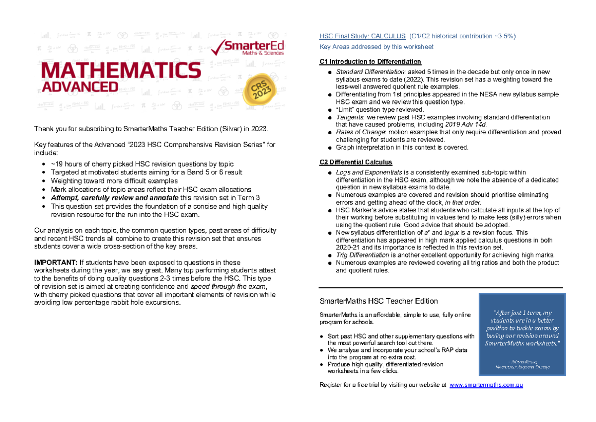 2023 HSC CRS ADV C1-2 calculuspdf - Thank you for subscribing to ...