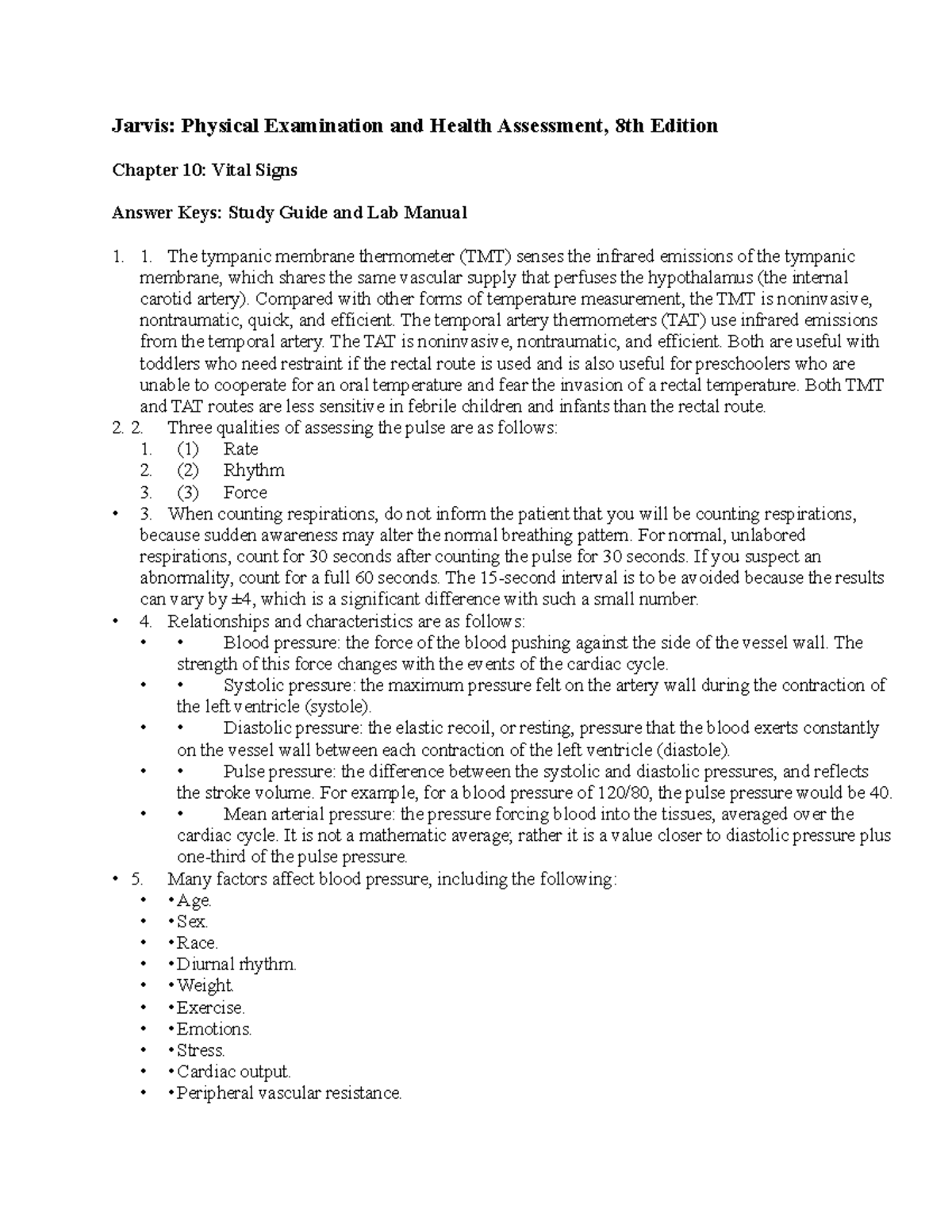 Chapter 10- Vital Signs - Jarvis: Physical Examination and Health ...