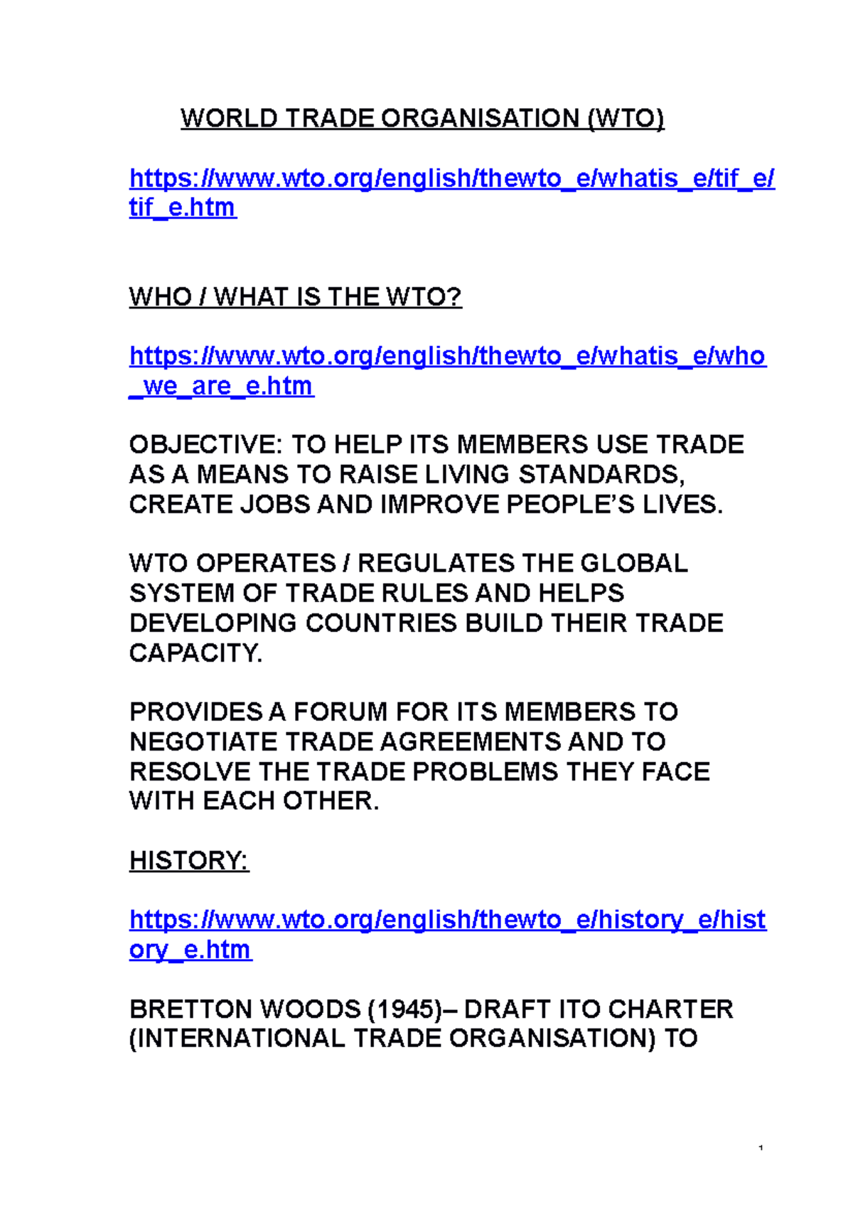 WTO Overview Governance AND Functions 2023 - WORLD TRADE ORGANISATION ...