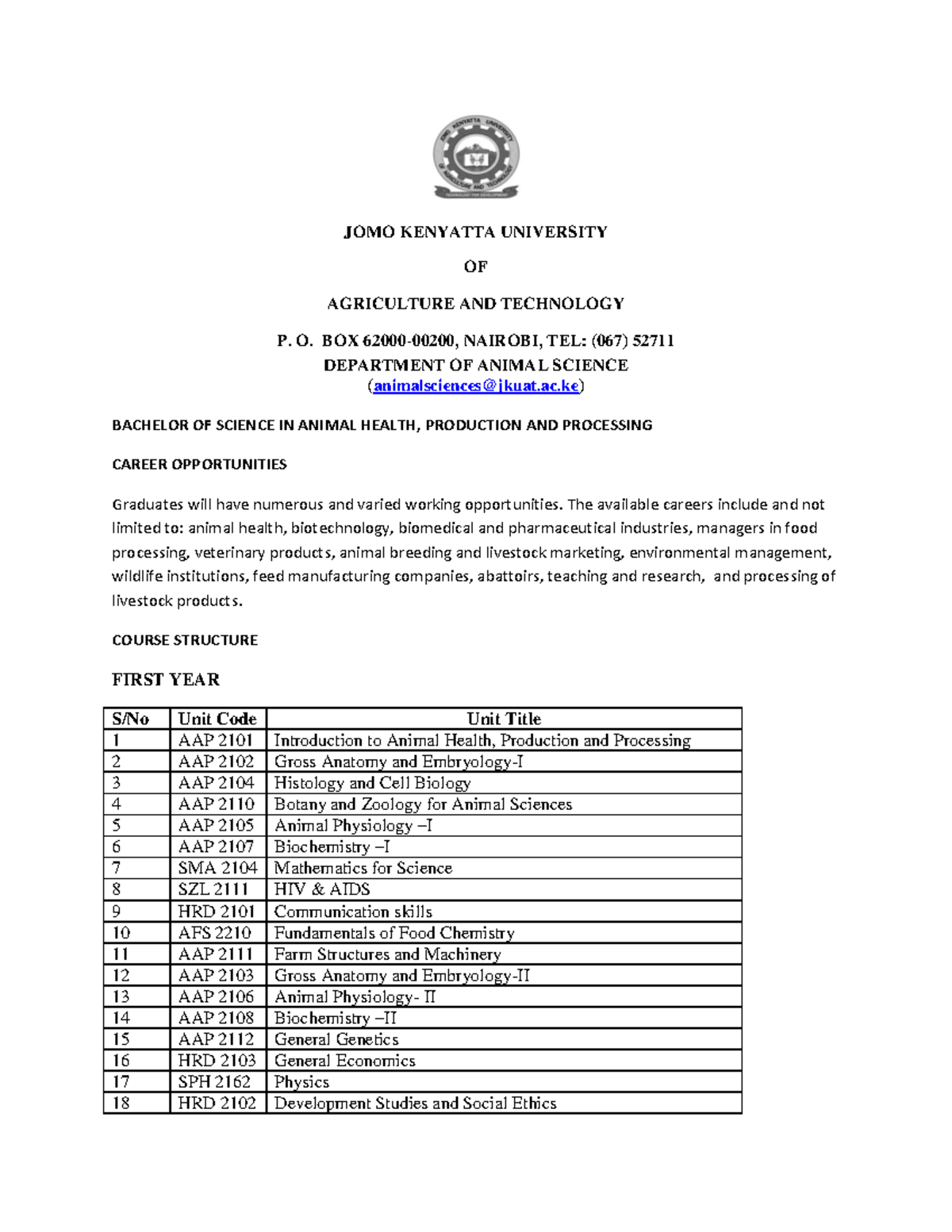 Bachelor - JOMO KENYATTA UNIVERSITY OF AGRICULTURE AND TECHNOLOGY P. O ...