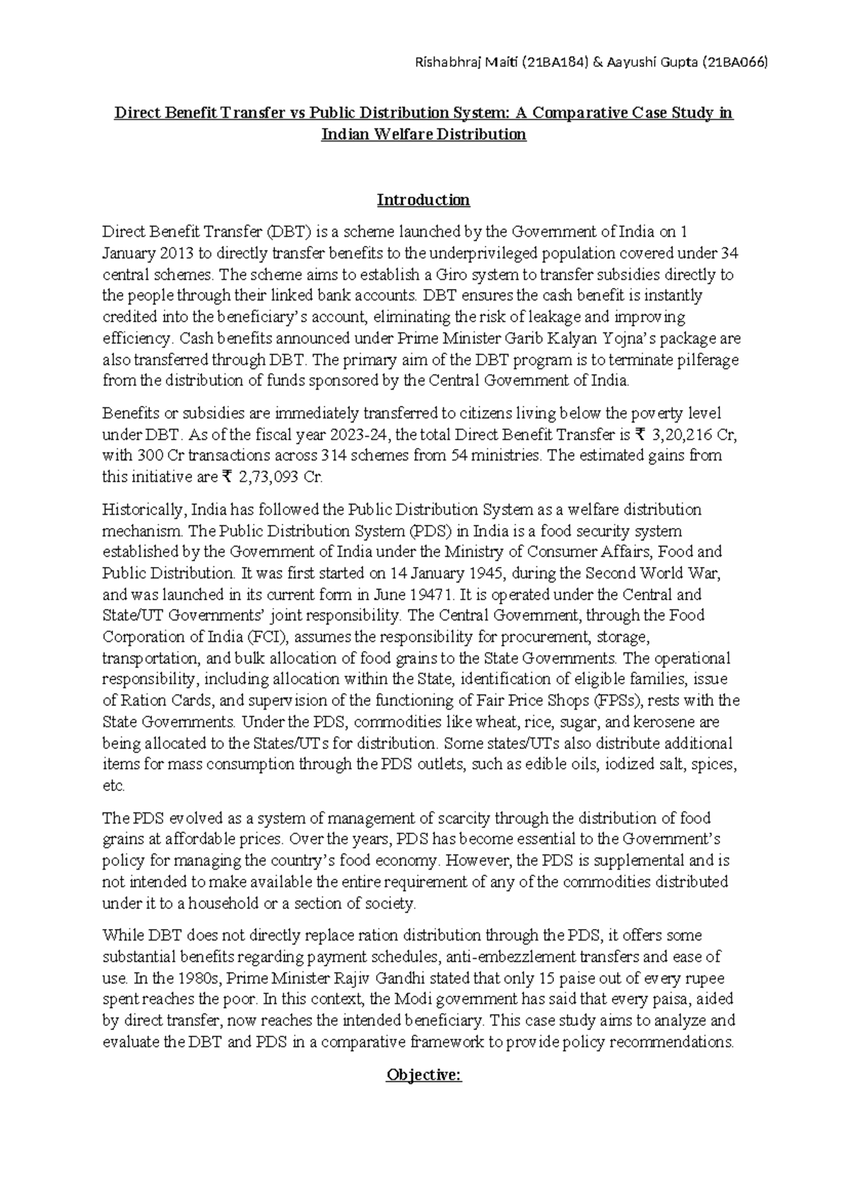 Direct Benefit Transfer vs - The scheme aims to establish a Giro system ...