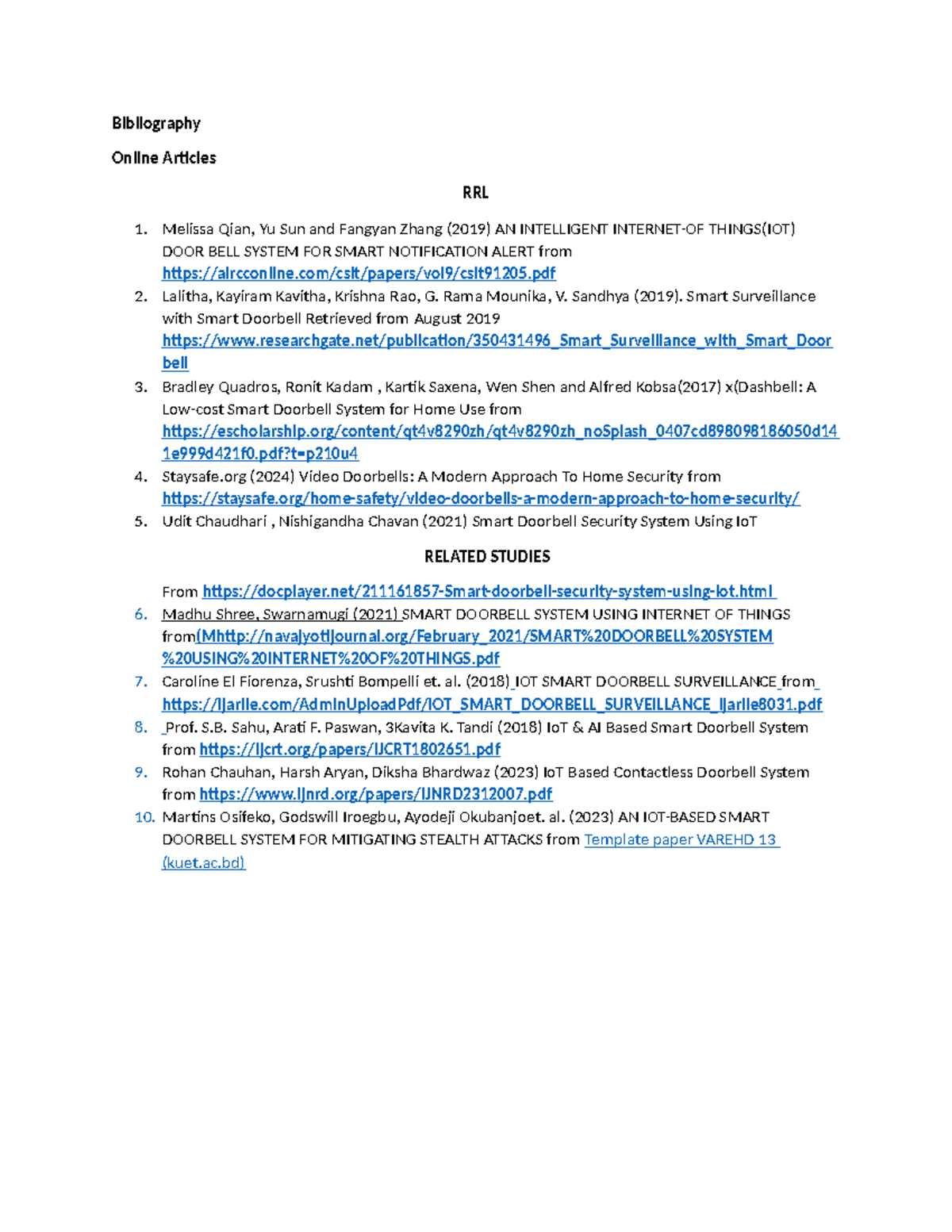 Bibliography - RRL - Bibliography Online Articles RRL Melissa Qian, Yu ...