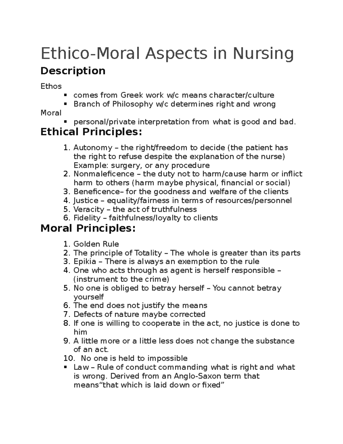 Ethico-Moral Aspects of Nursing - Ethico-Moral Aspects in Nursing ...
